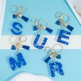 1pc Initial Car Keychain, Beautiful Blue Tassel Heart A-Z Letter ...