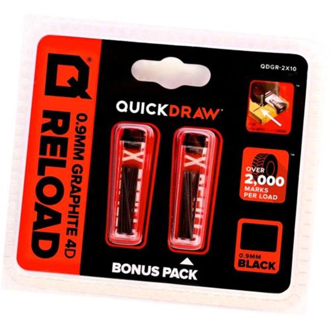 Quickdraw QDGR-2X10 0.9 mm Black Graphite Quickdraw Reload 10-Stick ...