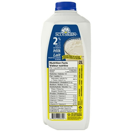 Scotsburn 2% Partly Skimmed Milk, 2 L - Walmart.ca