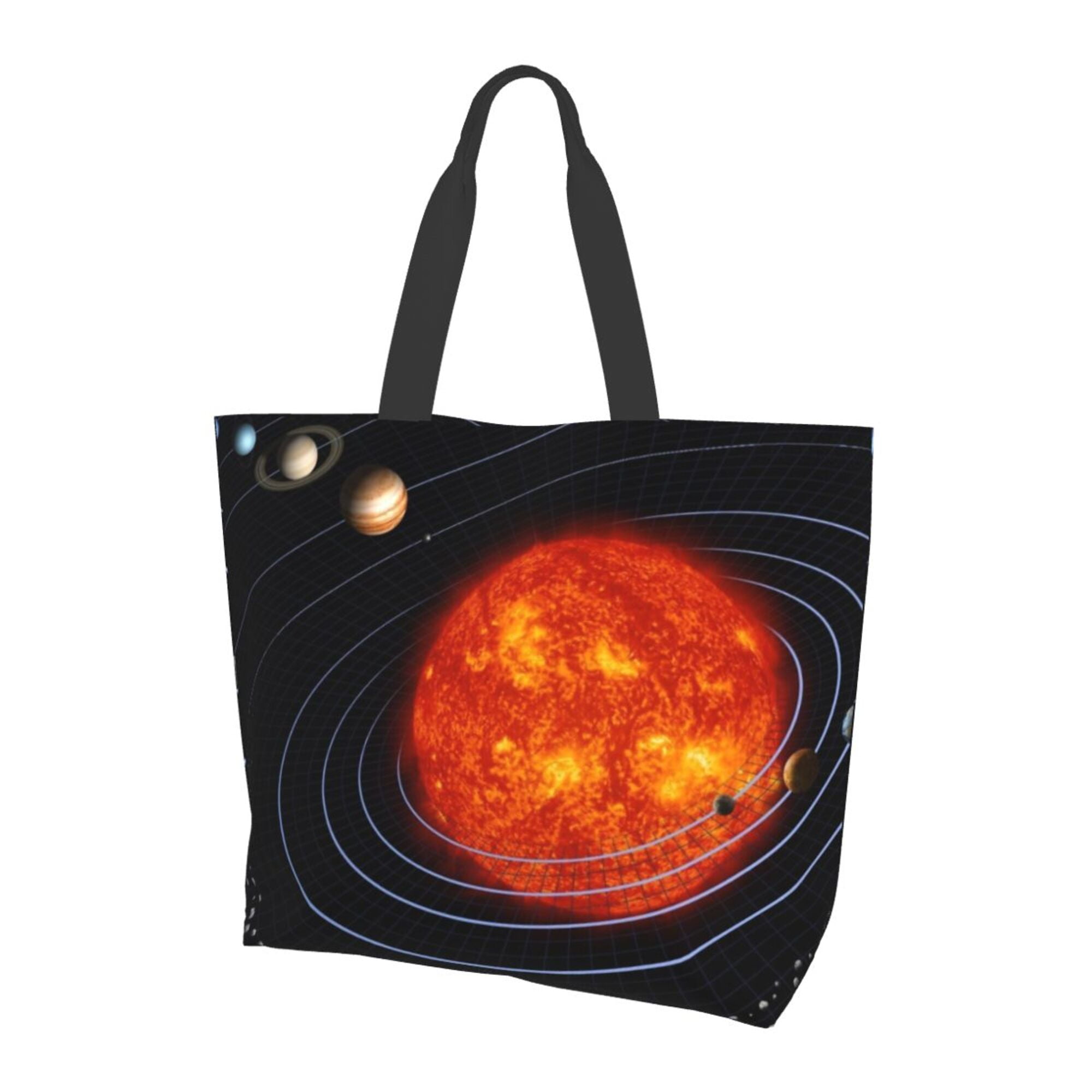 ZICANCN Canvas Tote Bag Aesthetic - Solar System Planets Grocery Bags ...