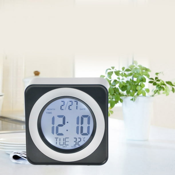 Voice Control Back Light LCD Clock Squared Electronic Clock with ...