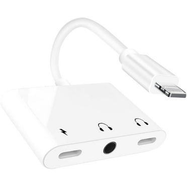 3 in 1 Lighting to 3.5mm Headphone Jack Adapter,AUX Dual Audio Adapter ...