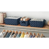 Whitmor Woven Strap Storage Baskets - Set of 3 - Navy - Walmart.com