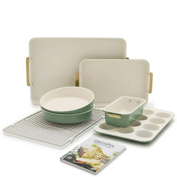 GreenPan Bakeware Set, 7 Piece Nonstick Ceramic Baking Sheets, Cake ...