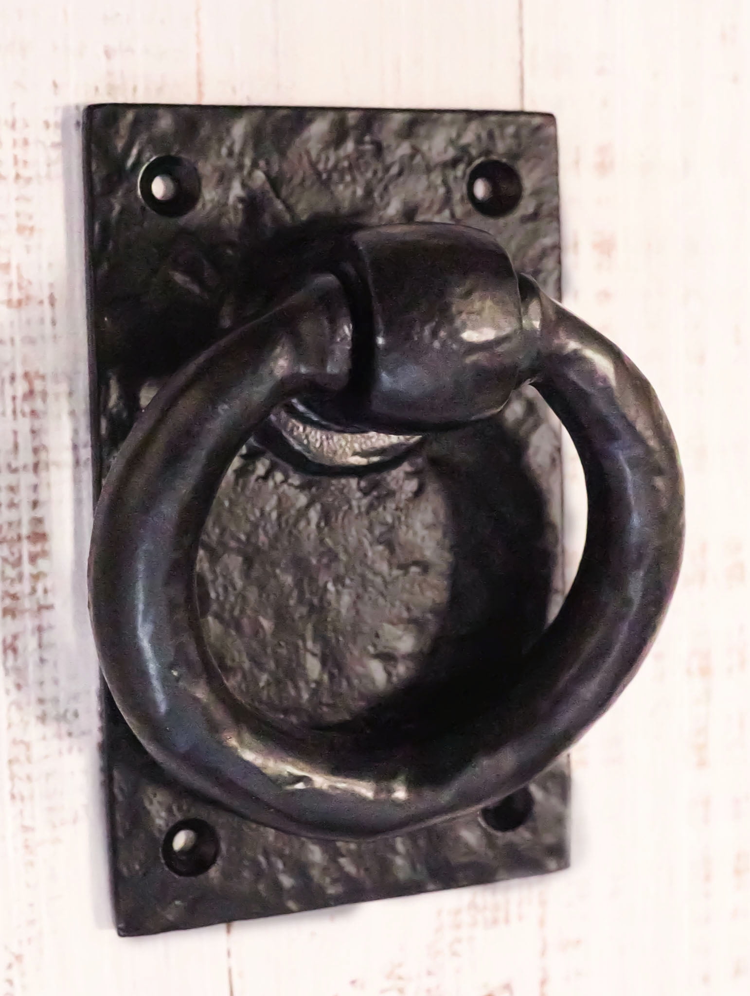 Cast Iron Rustic Deluxe Oxford Ring Swivel Door Knocker With Strike ...
