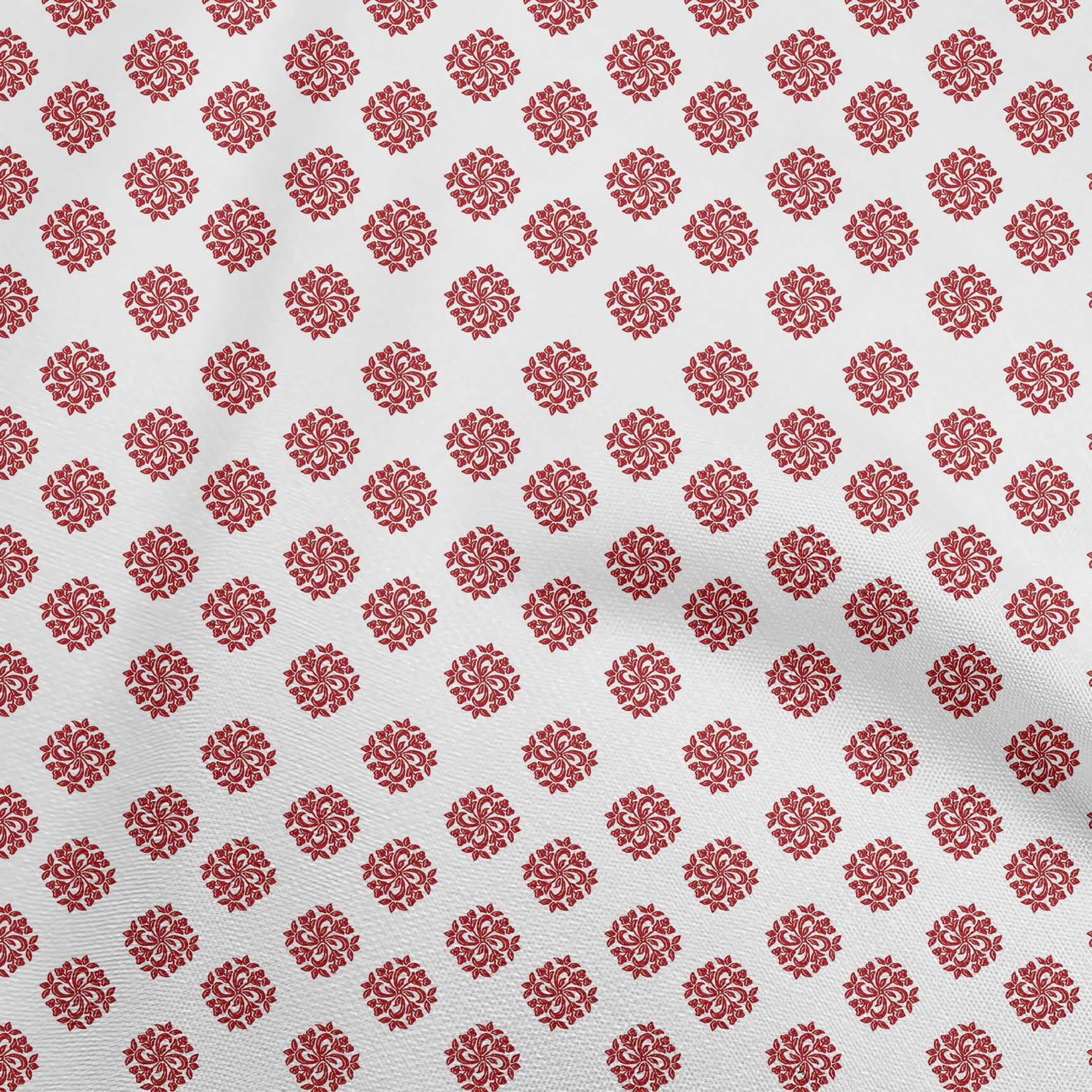 oneOone Cotton Poplin Maroon Fabric Block Dress Material Fabric Print ...