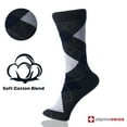 Alpine Swiss 6 Pack Mens Cotton Dress Socks Mid Calf Argyle Pattern ...