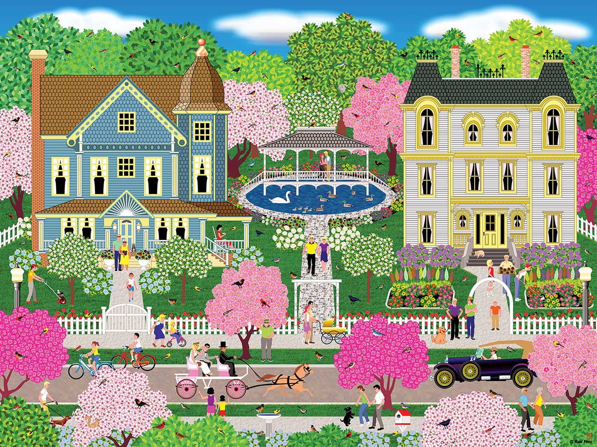Lafayette Puzzle Factory Victorian Town By Artist Mark Frost 500 Piece ...