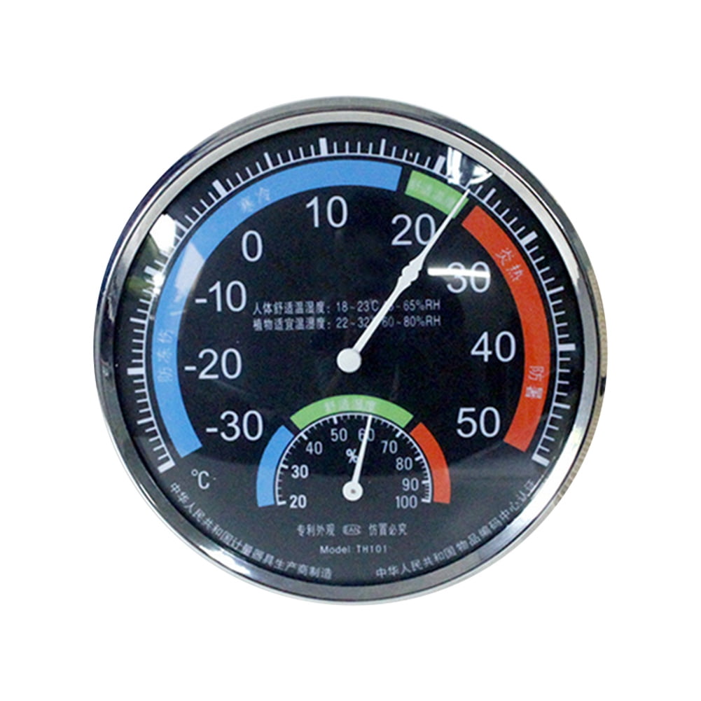 Household Round Screen Thermometer Thermo-hygromete with 3D Pointer ...