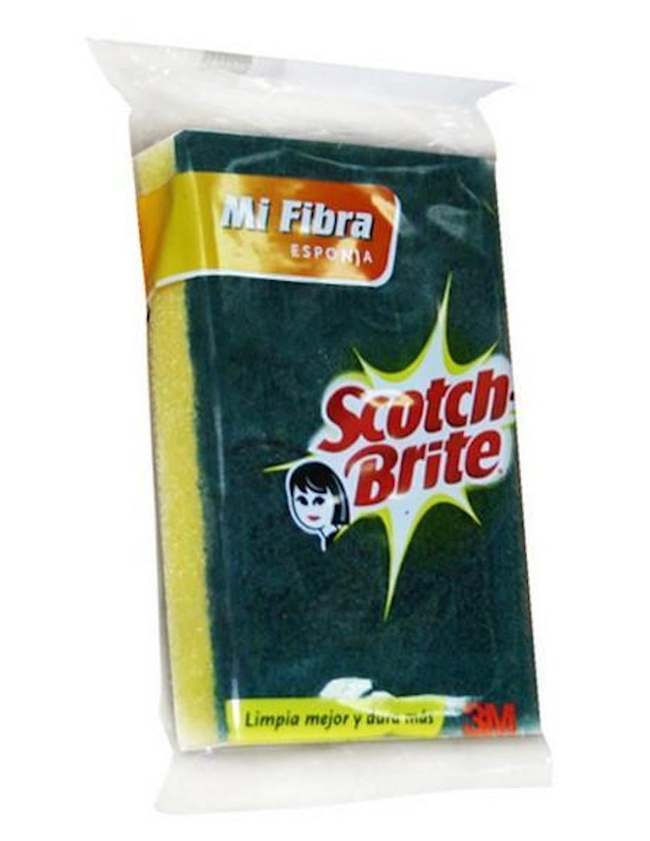 Pack de 12 Fibra verde con esponja 3M Scotch Brite 3M Con esponja ...