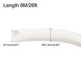 Split Wire Loom Tubing PE Corrugated Pipe Conduit 8M/26ft Length 17x21 ...