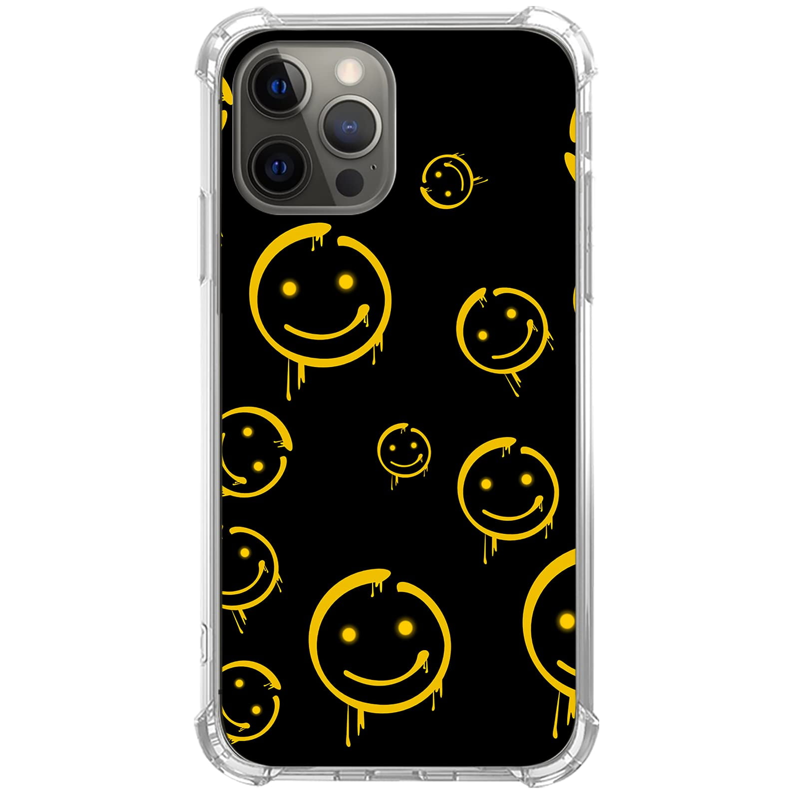 Black Smiley Face Case for iPhone 13 Pro,Aesthetic Art Design TPU Bumper Cover Case - Walmart.com