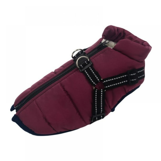 Padded Vest Dog Jacket - Warm Zip Up Dog Vest Fleece Jacket with Dual D ...