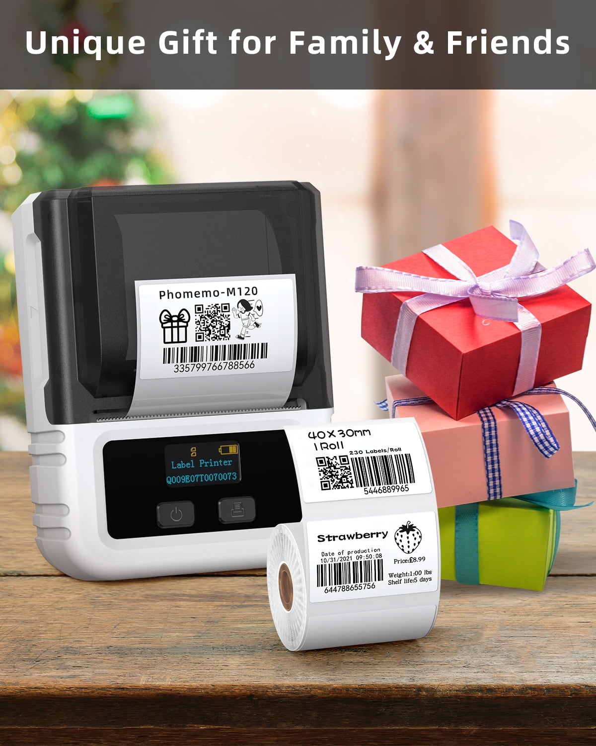 Buy Phomemo M120 Label Maker,Barcode Label Printer, Portable Bluetooth Handheld WirelessThermal ...