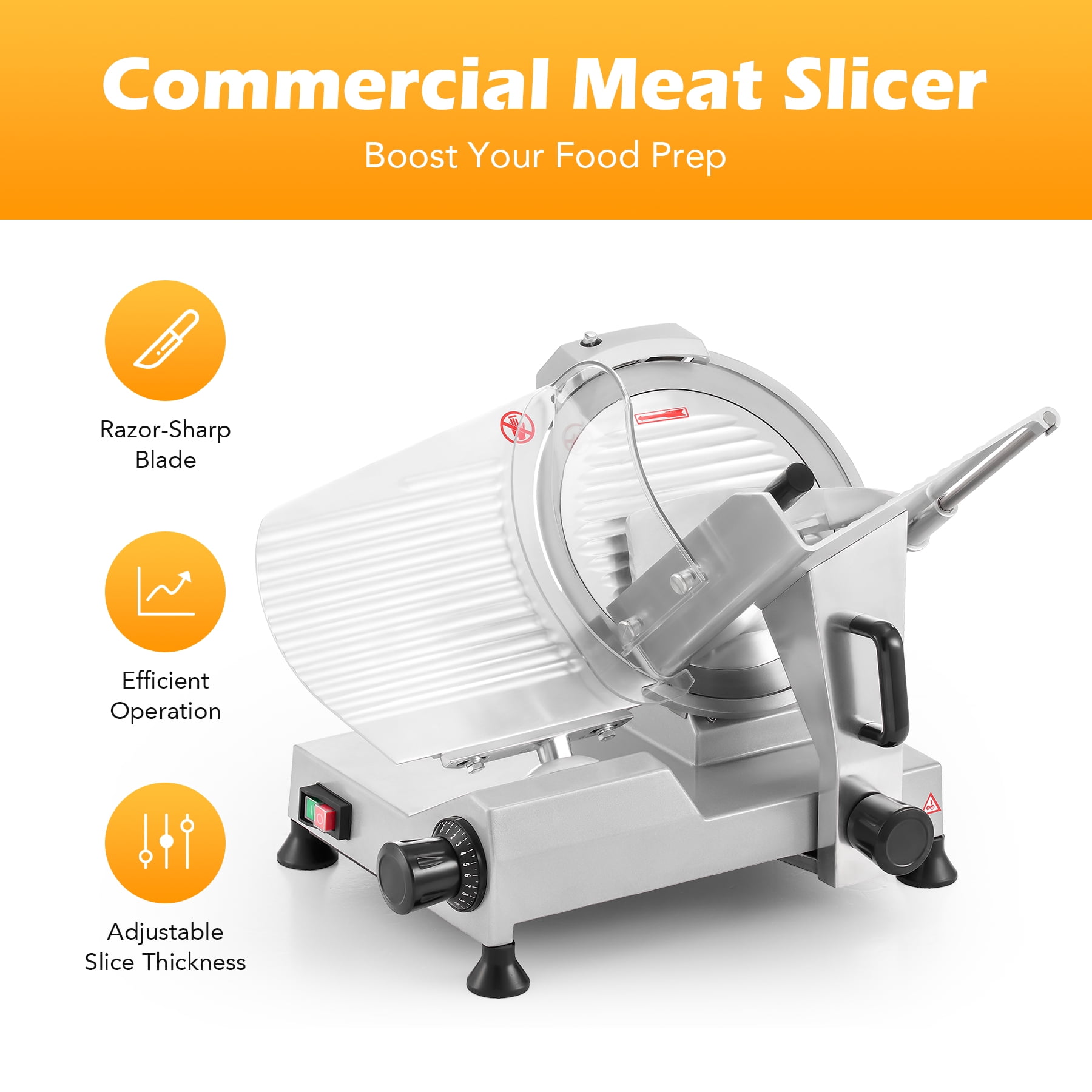 Wilprep Commercial Meat Slicer Cutter Shaver 250W Electric Food Slicer ...