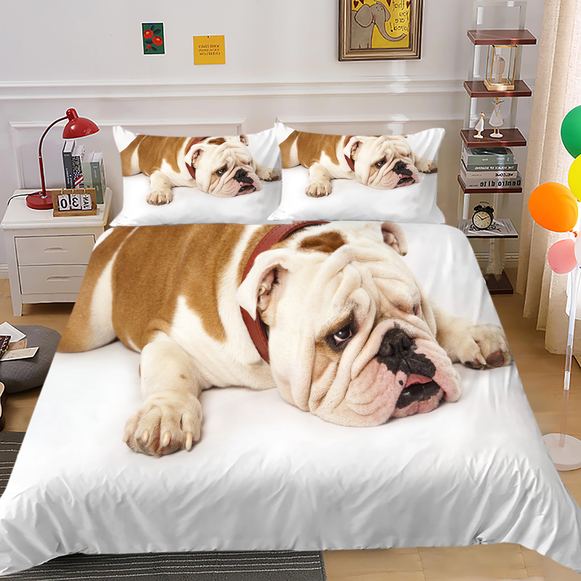 Creative Duvet Cover Set Dog Printed Soft Comforter Cover Set with ...