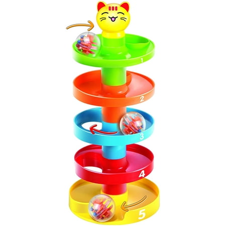 5 Layer Ball Drop and Roll Swirling Tower for Baby and Toddler ...