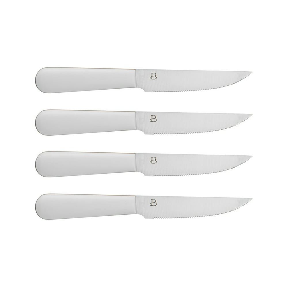 Beautiful 4-piece Kitchen Steak Knife Set in White - Walmart.com ...