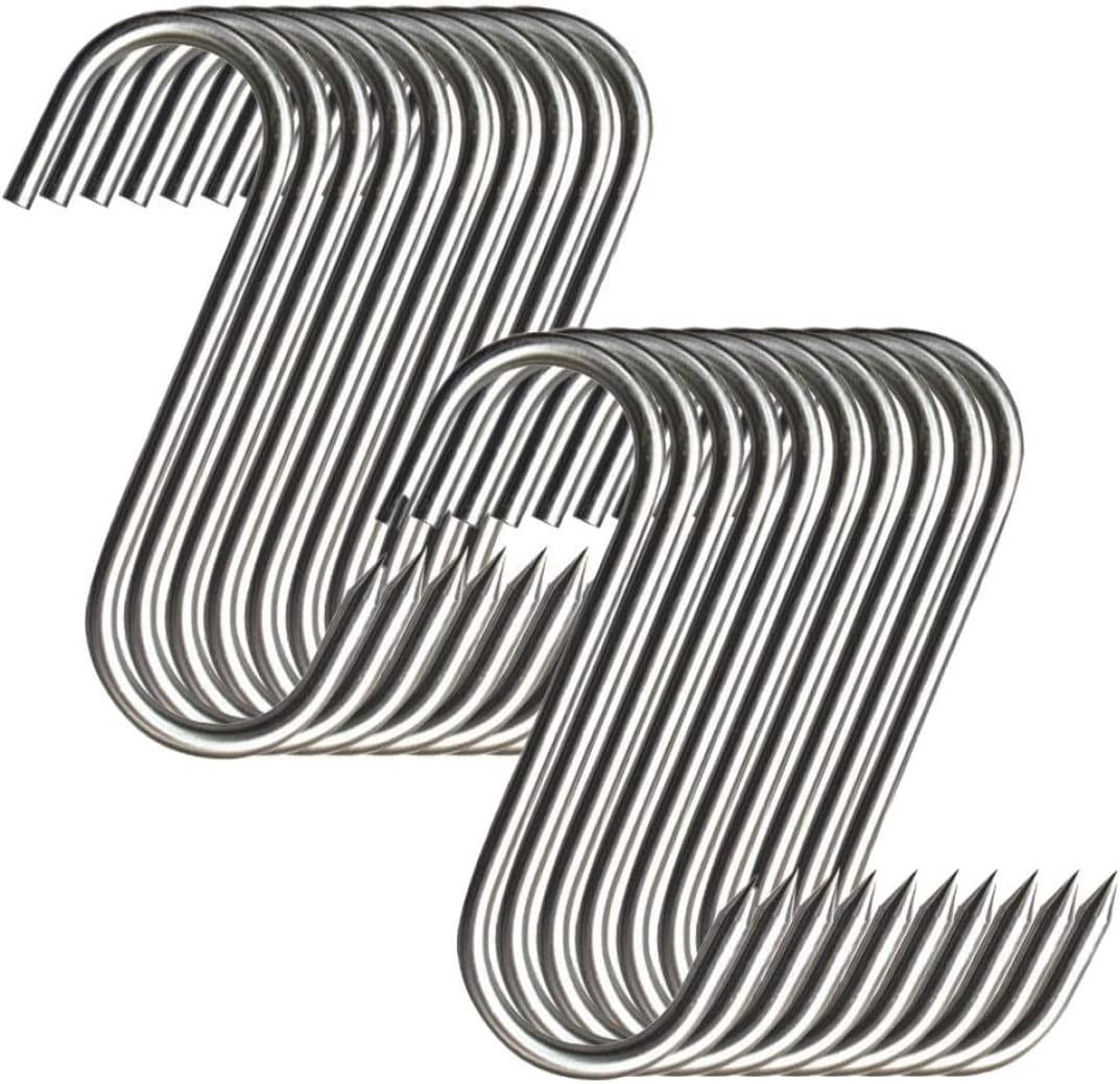 Stainless Steel Meat Hooks S Shaped Sharp Prong Hanging Hooks Hanger ...