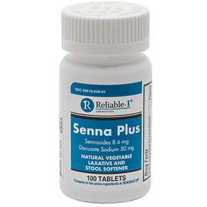 RELIABLE 1 LABORATORIES Senna Plus Docusate Sodium (100 Tablets, Single ...