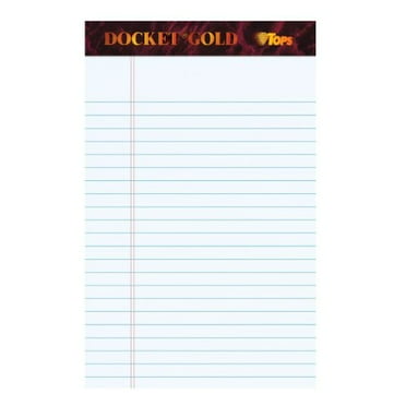 TOPS Docket Gold Writing Pads, 8-1/2 x 11-3/4, Legal Rule, 50 Sheets ...