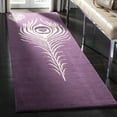 SAFAVIEH Soho Jarvis Peacock Feather Wool Runner Rug, Purple/Ivory, 2'6 ...