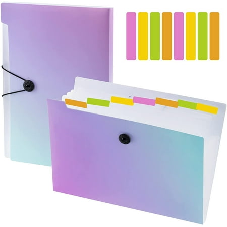 Expanding File Folder, 8 Pockets Expandable File Folder with Sticky ...