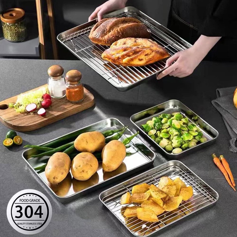 Ovens Cookie Sheet with Rack Easy Cleaning Highly Mirror Polished ...