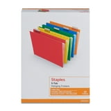 TRU RED Assorted Colored Hanging File Folders, 5 Tab, Letter Size, 25 ...