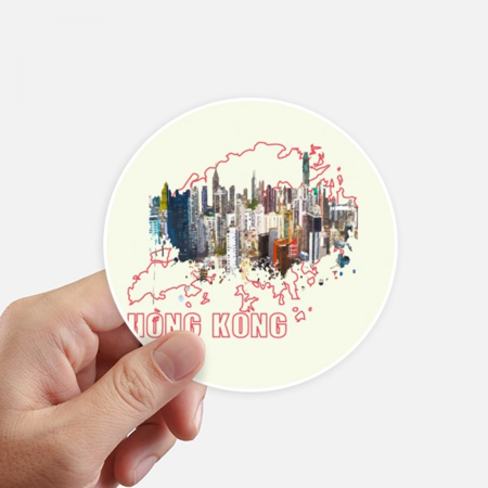 Hong Kong Urban Construction Environment Sticker Round Wall Suitcase ...