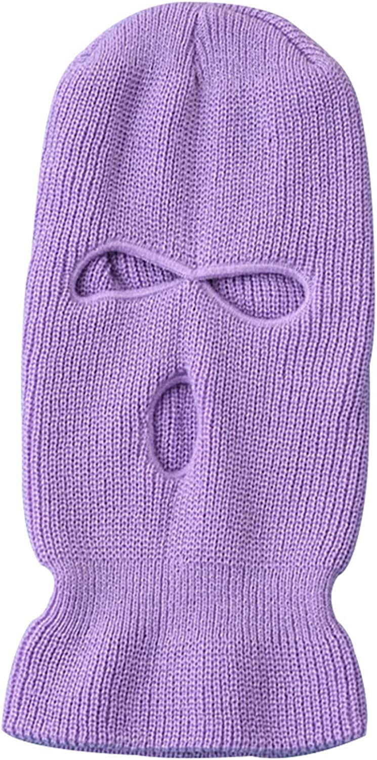 3-Hole Knitted Full Face Cover Ski Mask Soft Winter Balaclava Cap Warm ...