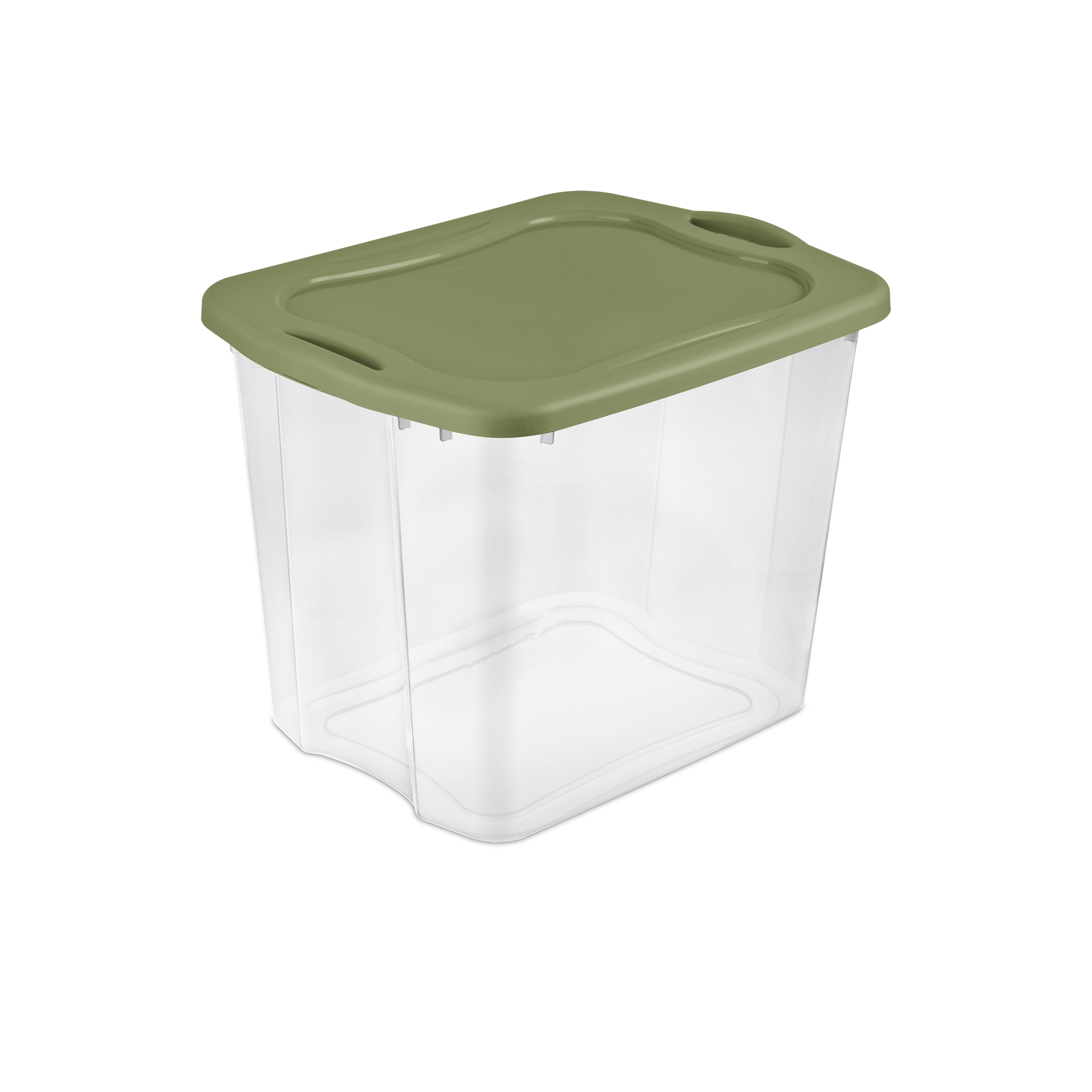 Sterilite 95 Qt. Plastic Storage Box, EZ Carry Clear and Sage Legume ...