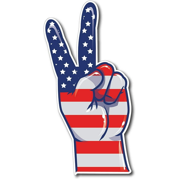 USA American Flag Peace Sign Vinyl Decal Sticker 1960's Version Vintage ...
