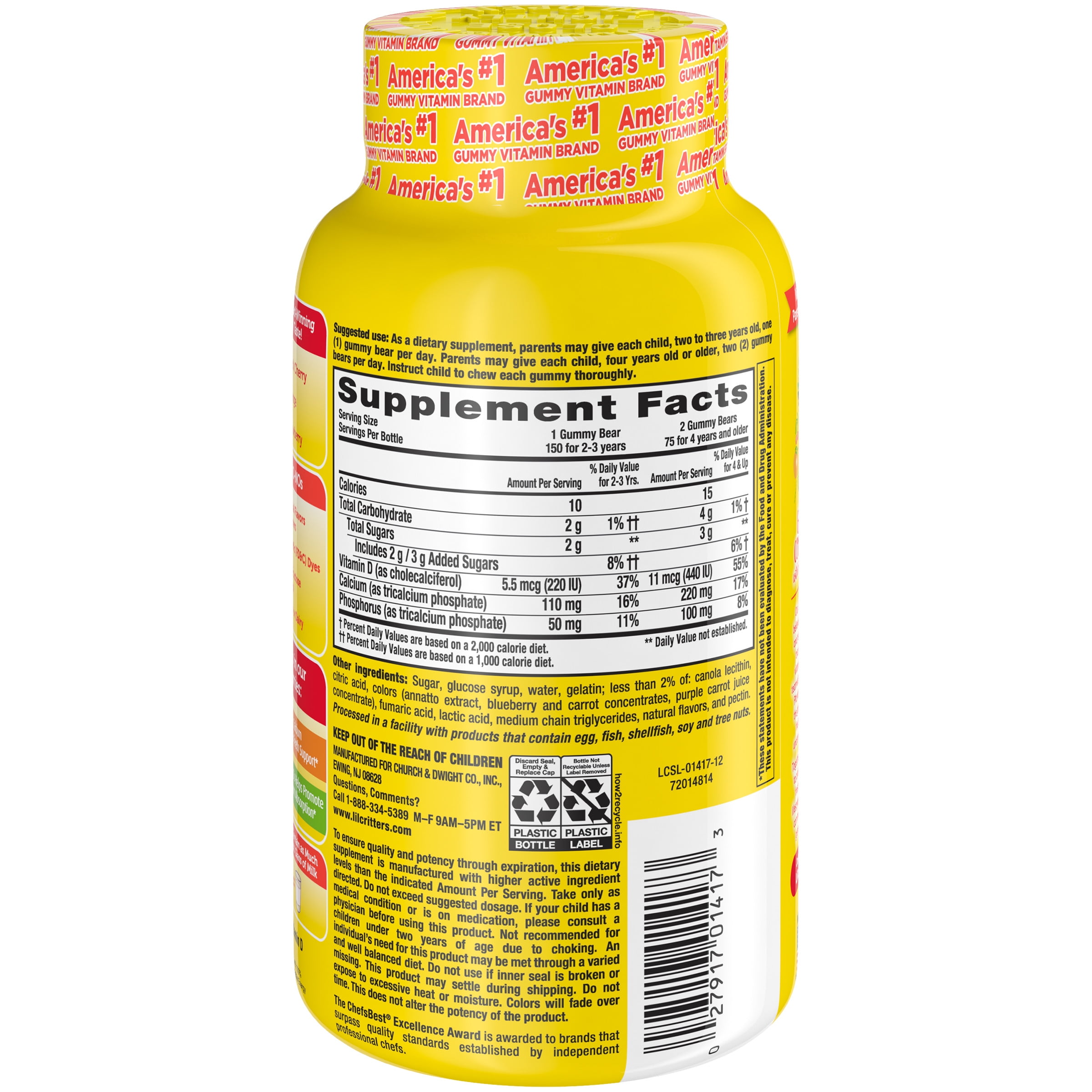 L’il Critters Kids Calcium Gummy Bears with Vitamin D3 , 150ct – Beauty ...