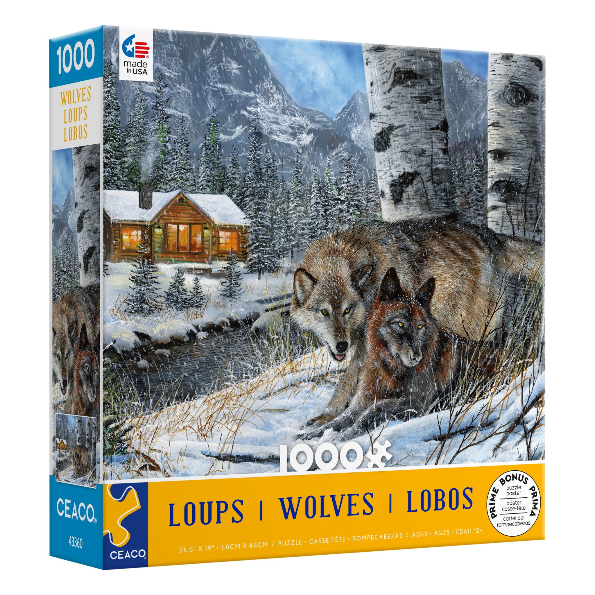 Ceaco 1000-Piece Wolves KD Wolves Interlocking Jigsaw Puzzle - Walmart.com
