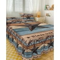 Blue Brown Texas Star Bed Skirt Twin XL Size 18 Inch Drop, Retro ...
