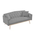 65inch Convertible Sleeper Sofa Bed with 2 Pillows, Velvet Futon Sofa ...