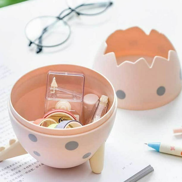 PP Kids Egg Shape Pen Holder Portable Cartoon Holder Large Capacity ...