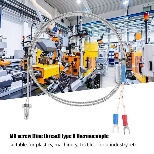 Thermocouple Probe,M6 Screw Fine Thread Thermocouple Temperature Sensor ...
