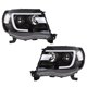 LABLT Black Clear LED Tube Projector Headlights Headlamps for 2005-2011 ...