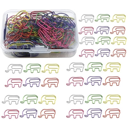 HTCM 60pcs Elephant Shape Paper Clips Animal Shaped Bookmark Clips ...