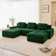 117" Modern U-Shaped Modular Sectional Sofa for Living Room, Corduroy ...