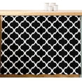 Black Morocco Pattern Cabinet Curtains 27.6"W x 35.4"L, White Moroccan ...