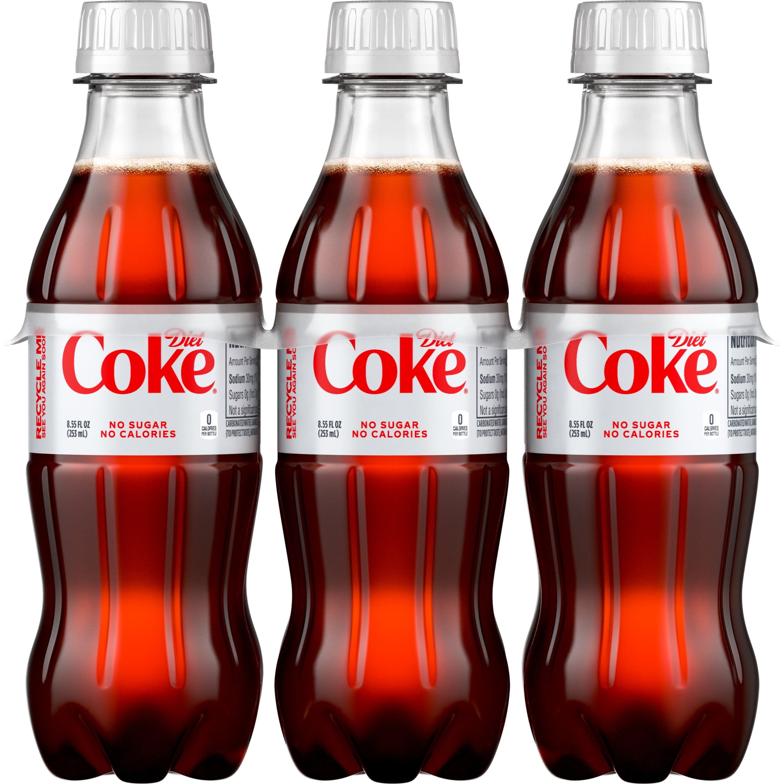 Diet Coke Cola Soda Pop, 8.55 Fl Oz, 6 Pack Bottles - Walmart.com