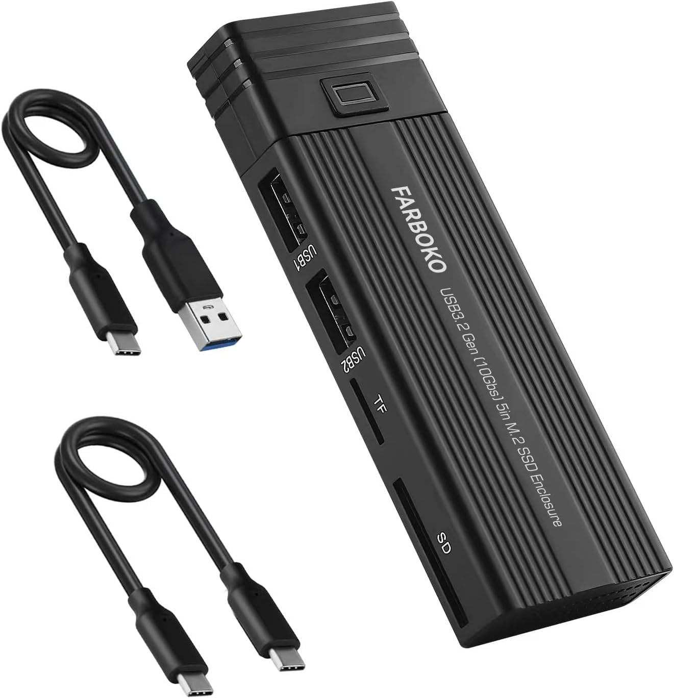 NVMe M.2 Enclosure & USB Hub 2 in 1, USB C 3.2 Gen2 10Gbps Transmission ...