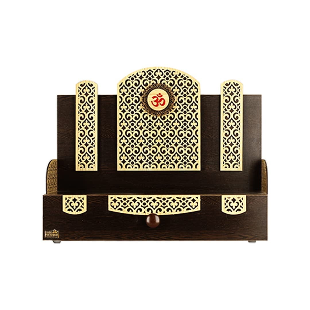 Customized Handmade Wooden Pooja Chowki with LED Light for Home and ...