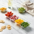 4 Sectional Rectangle Plastic Disposable Serving Tray/Platter 5 X 16 ...