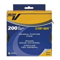 Reclosable Fastener, Disc, Acrylic Adhesive, 3/8 in, Black, 1800 PK ...