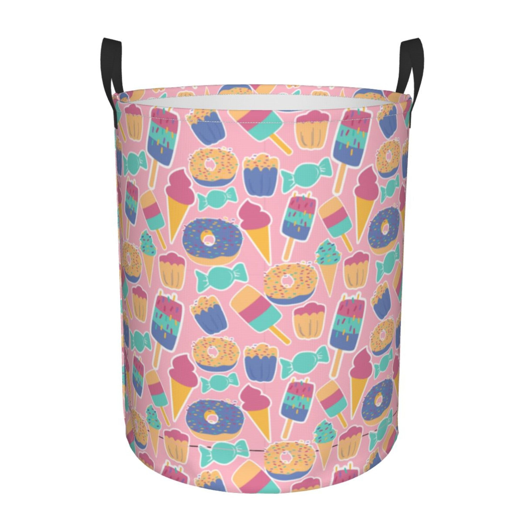 ZICANCN Pink Donut Candy Laundry Basket Organizer, Dirty Clothes Hamper ...
