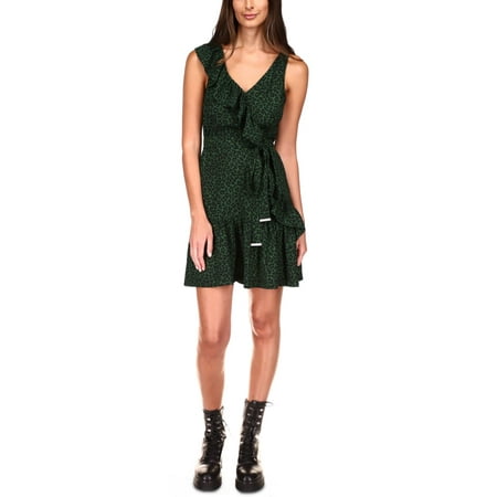 Michael Kors Ruffled Faux wrap Dress Moss 4 Walmart